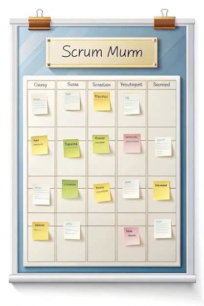 White Scrum Board Covered With Tasks On Sticky Notes And Cards Premium AI Generated Image