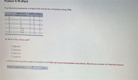 Solved Problem 5 10 Algo The Following Represents A