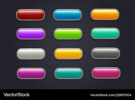 game buttons glossy cartoon video game button vector image