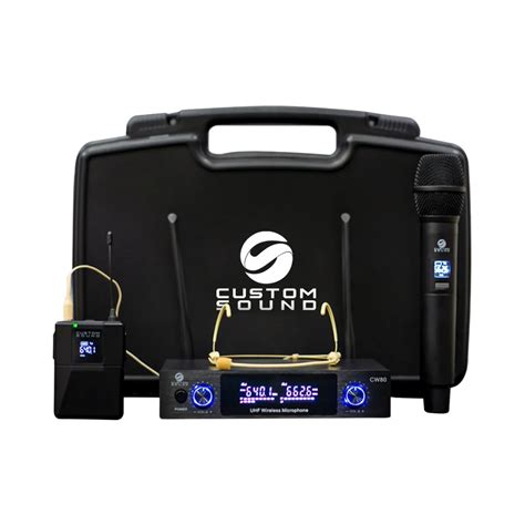 Microfone Sem Fio Custom Sound Cw Receiver E Um Bastao E Headset Rossi