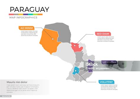 지역 및 포인터 자국 국가의 파라과이 지도 Infographics 벡터 템플릿 개념에 대한 스톡 벡터 아트 및 기타 이미지 개념 개념과 주제 그래프 Istock