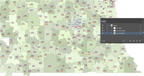Nebraska Zip Code Map With Cities Your Vector