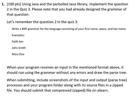 1 100 Pts Using Java And The Parboiled Java Chegg