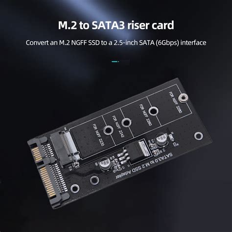 22 Pin Riser Board 6gbps M2 To Sata30 Ssd Adapter Support Ngff 2260
