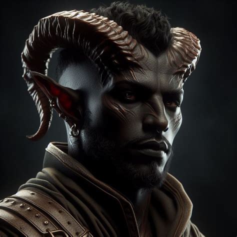Dark Skinned Male Tiefling Dungeons And Dragons Races 5e Dnd