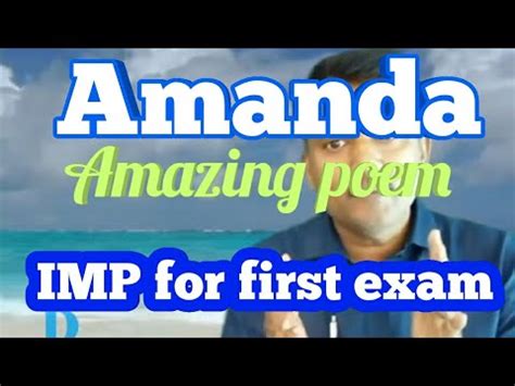 Amanda Class 10 English Poem 6 Explanation Word Meanings Poetic