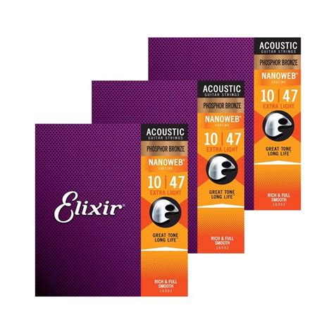 Elixir สายกตารโปรง Acoustic Phosphor Bronze พรอมการเคลอบ NANOWEB