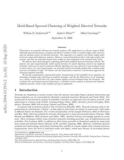 pdf motif based spectral clustering of weighted directed networks
