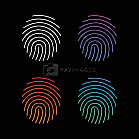 Royalty Free Vector Different Modern Gradient Fingerprint Icons Set Future Identification
