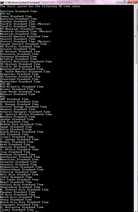 Dealing With Time Zones Using Timezoneinfo In C