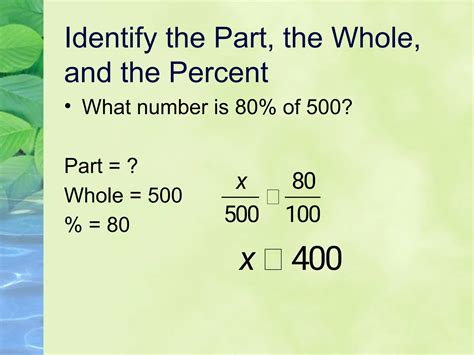 The Percent Proportion Algebra Glenceopptx