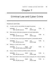 Cross 7e TBA Ch07 Doc CHAPTER 7 CRIMINAL LAW AND CYBER CRIME Chapter