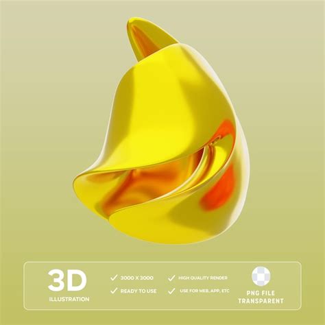 Premium Psd Psd Abstract Metallic Shapes 3d Illustration