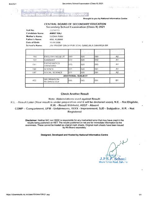 Cbse Marksheet Pdf Educational Stages Educational Assessment And