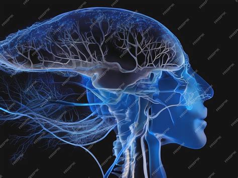 Premium Photo Projection Of The Head With An Illustration Of The Work