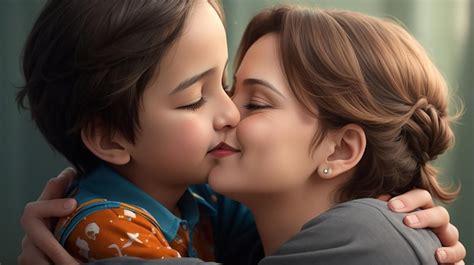 Premium Ai Image A Mother In A Tender And Loving Moment With Her Son