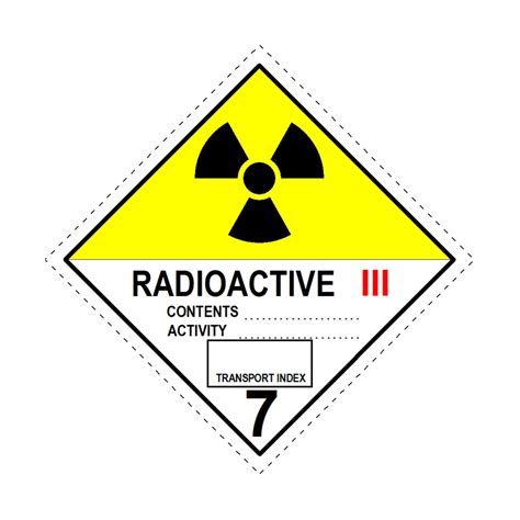 Class 7 Radioactive Material Category Iii Yellow Label Orp Dg Pro Shop