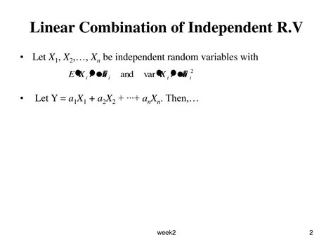 Ppt Linear Combinations Of Independent Random Variables Powerpoint