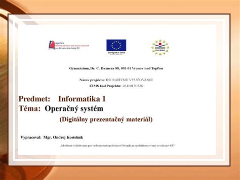 Digitálny prezentačný materiál ppt stáhnout