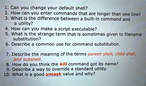 SOLVED Can You Change Your Default Shell How Can You Enter Commands That Are Longer Than
