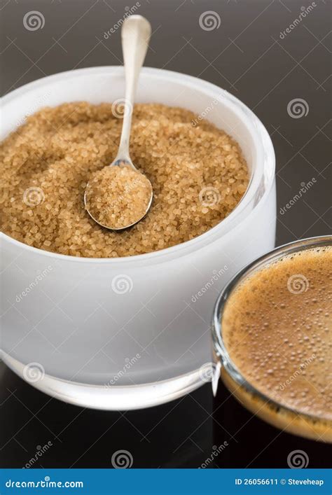 Black Coffee And Froth In Glass Mug With Sugar Stock Image Image Of