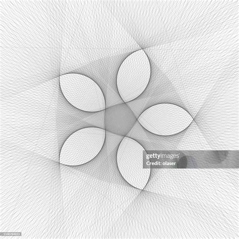 Five Leaf Shapes Formed By Tangent Lines Pattern High Res Vector