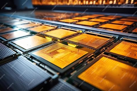 Premium Ai Image Closeup Of The Silicon Matrix