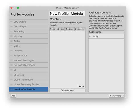 Profiler Module Editor Unity