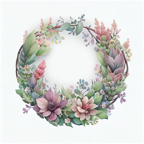 Premium Photo Abstract Flower Crown Sticker Digital Illustration Ai