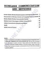 Fundamentals Of Cellular Mobile Wireless Networks And Systems A