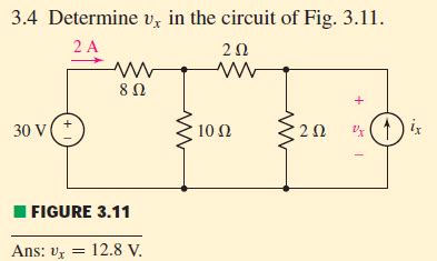 Solved Determine Vx In The Circuit Of Fig A Chegg Com