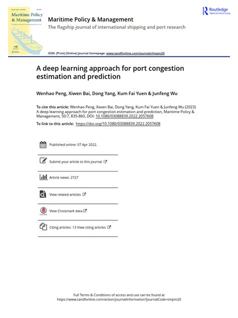 A Deep Learning Approach For Port Congestion Estimation And Prediction