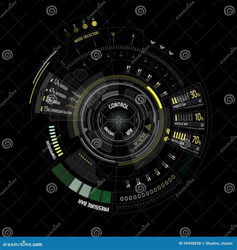 Futuristic Touch Screen User Interface Hud Stock Illustration Image