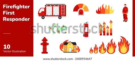 Firefighter Teamwork Heroism First Responders Stock Vector Royalty