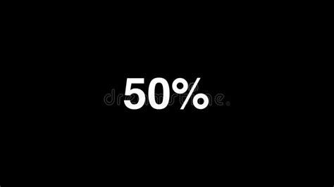 Percent Counter Progress Indicator 2d Animation Black Background Stock