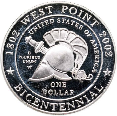 Монета США 1 доллар (dollar) 2002 "200-летие военной академии США в ...
