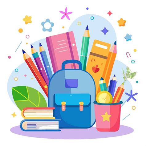 Vector De Ilustración De Regreso A La Escuela Vector Premium