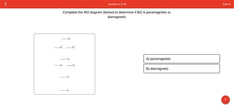 Solved Complete The Mo Diagram Below To Determine If Bo Is