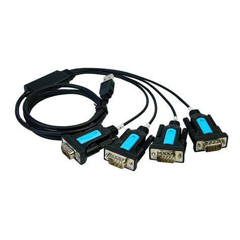 4 port professional ftdi chip usb to serial rs232 db9 adapter converter serial cable 9 pin male to
