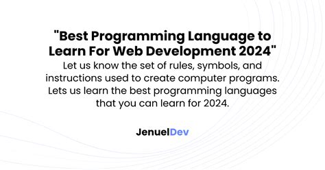 Best Programming Language To Learn For Web Development 2024