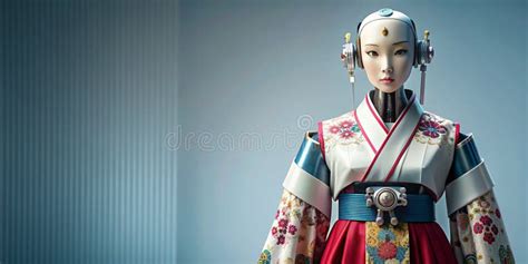 Futuristic Robot Inspired By Traditional Korean Hanbok Ai Generated