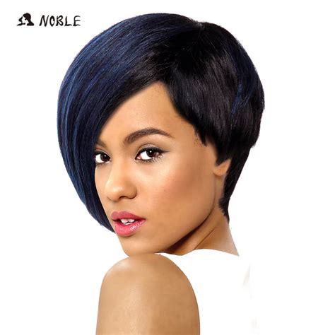 Noble 12 Short Straight Hair Wig Strong Beauty Kanekalon Wigs Fiber