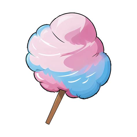 Cotton Candy Hand Drawn Cartoon Style Illustration AI Generated 32187499 PNG