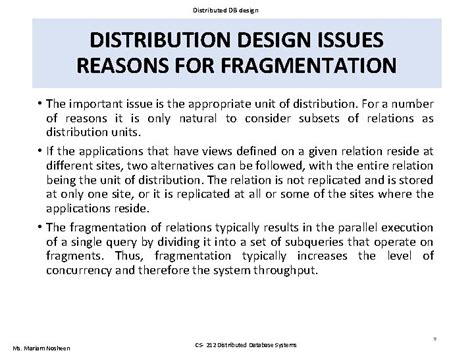 CS212 Distributed Database Systems Distributed Database Design Part