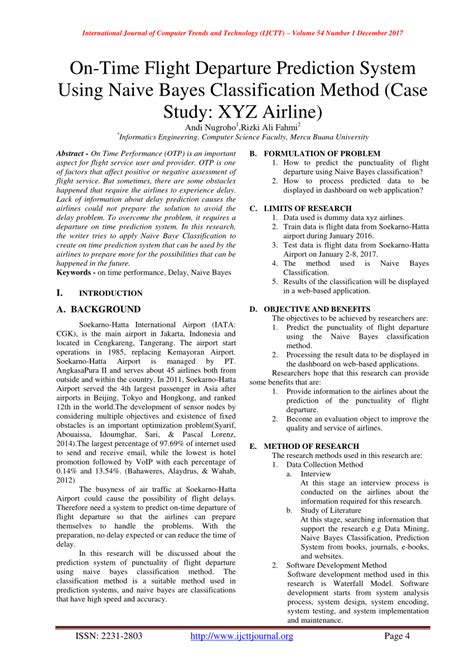 Pdf On Time Flight Departure Prediction System Using Naive Bayes Classification Method Case