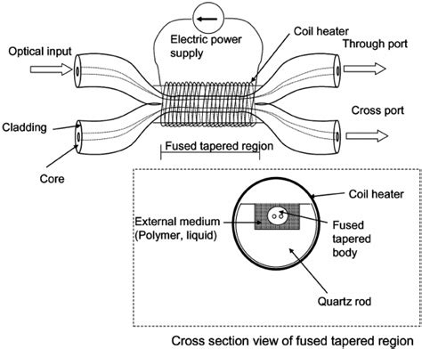 Schematic Structure Of The Thermo Optically Tunable Fused Fiber Coupler Download Scientific