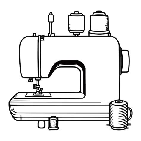 Sewing Machine Icon Line Drawing Premium Ai Generated Vector