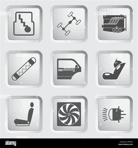 Car Part And Service Icons Set 3 Vector Illustration Stock Vector