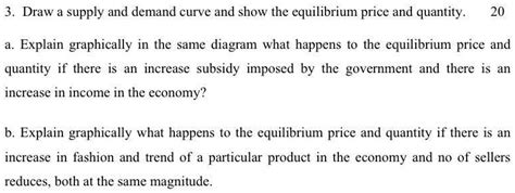 Solved Draw A Supply And Demand Curve And Show The Equilibrium Price