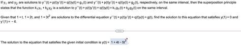 Solved If Y And Y Are Solutions To Y T P T Y T Chegg Com